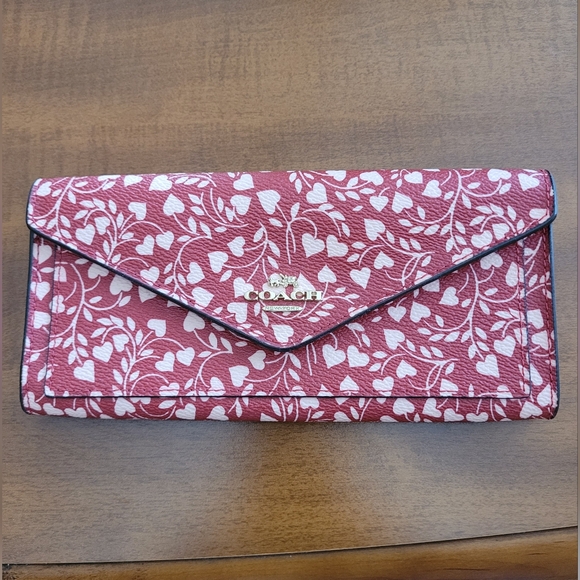 Coach | Bags | Coach Slim Heart Vine Wallet | Poshmark
